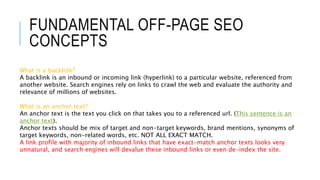 SEO Fundamentals and Off Page Best Practices | PPTX