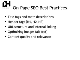 what is SEO ? and its best practices benefits | PPT