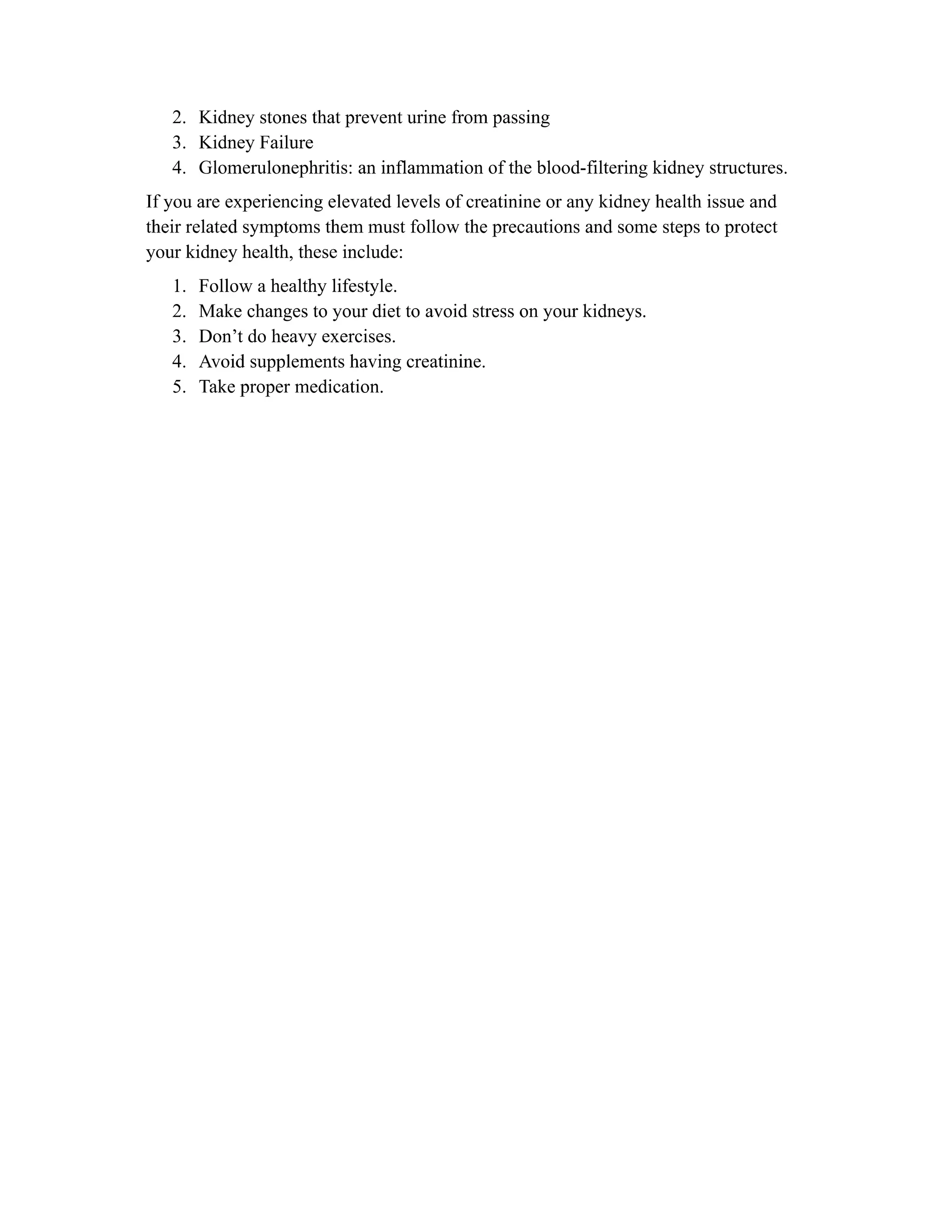 Understanding the Effects and Treatment of Elevated Creatinine Levels | PDF