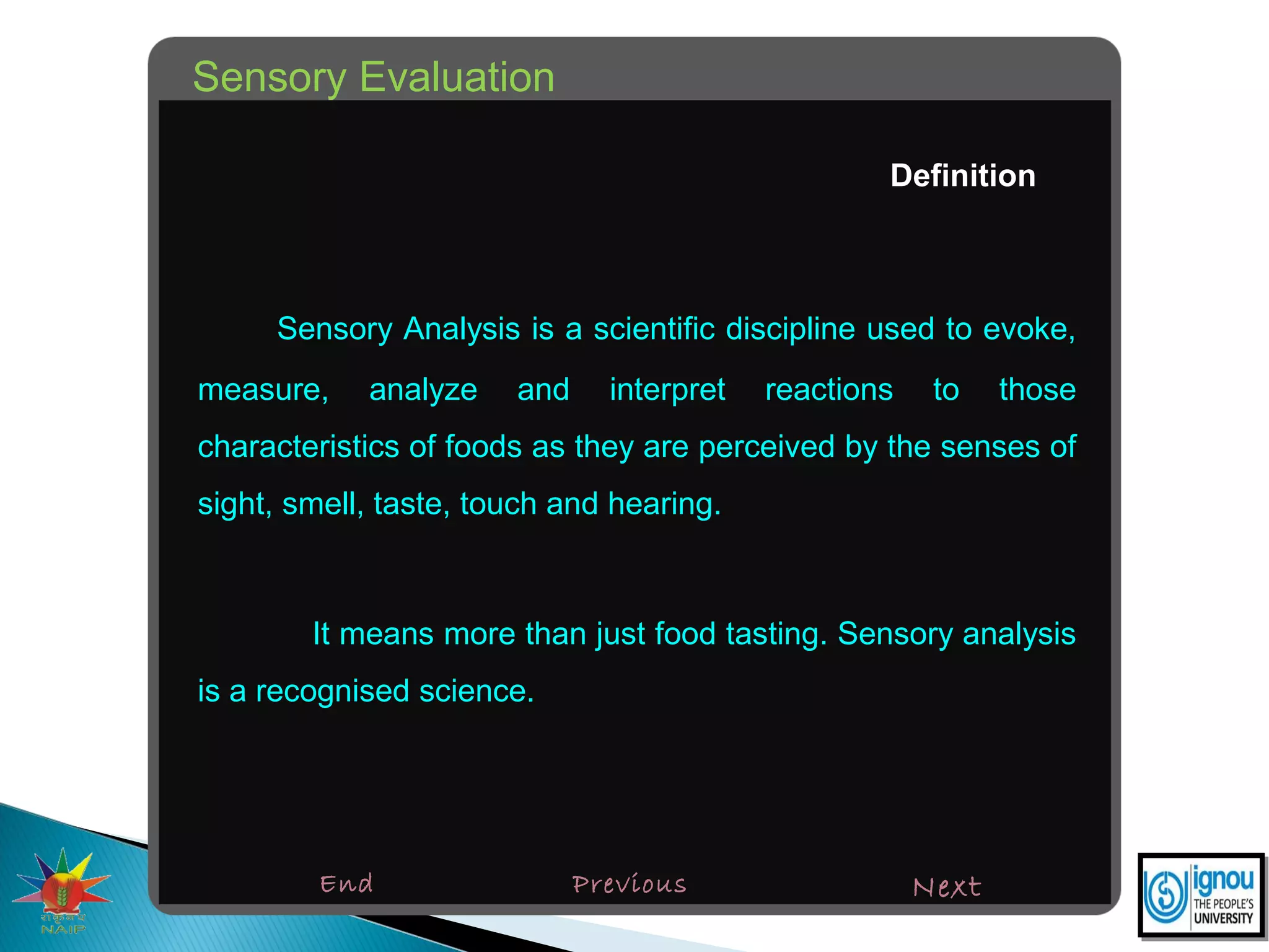 Sensory Evaluation of Fruits and Vegetables | PPT