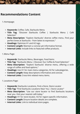 SEO for Starbucks by Mariam Lawan ....... | PDF