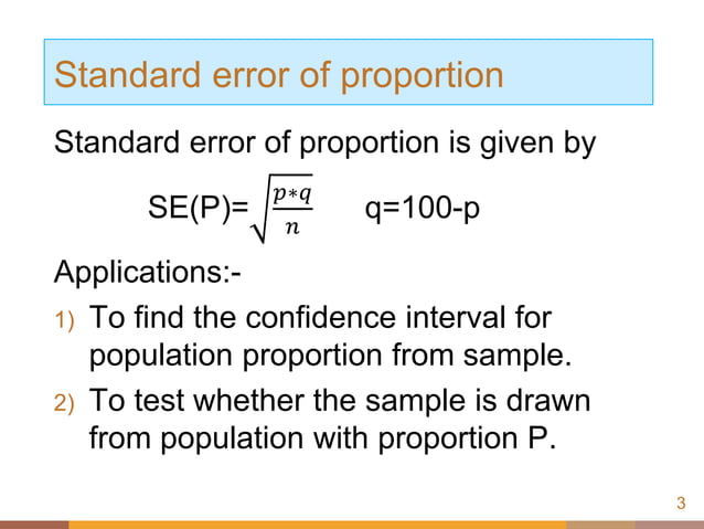 Standard Error of Proportion & Two Proportions | PPTX