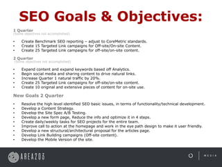 Seo goals & objectives 2 quarter 2012 | PPT
