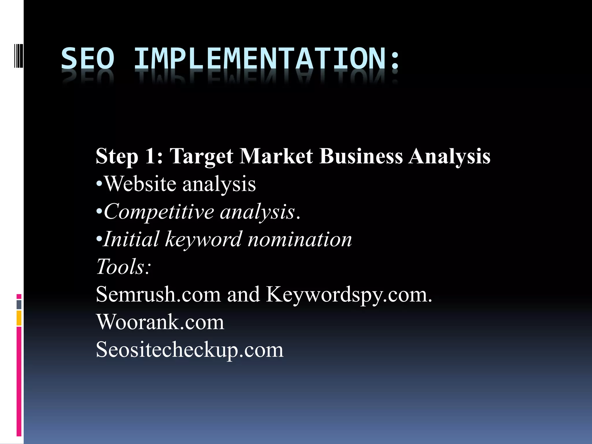 Seo Implementation Steps | PPTX | Search | Internet
