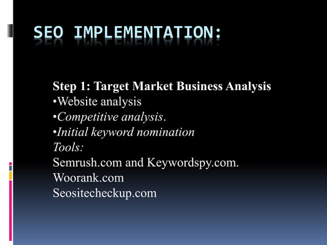 Seo Implementation Steps | PPTX | Search | Internet