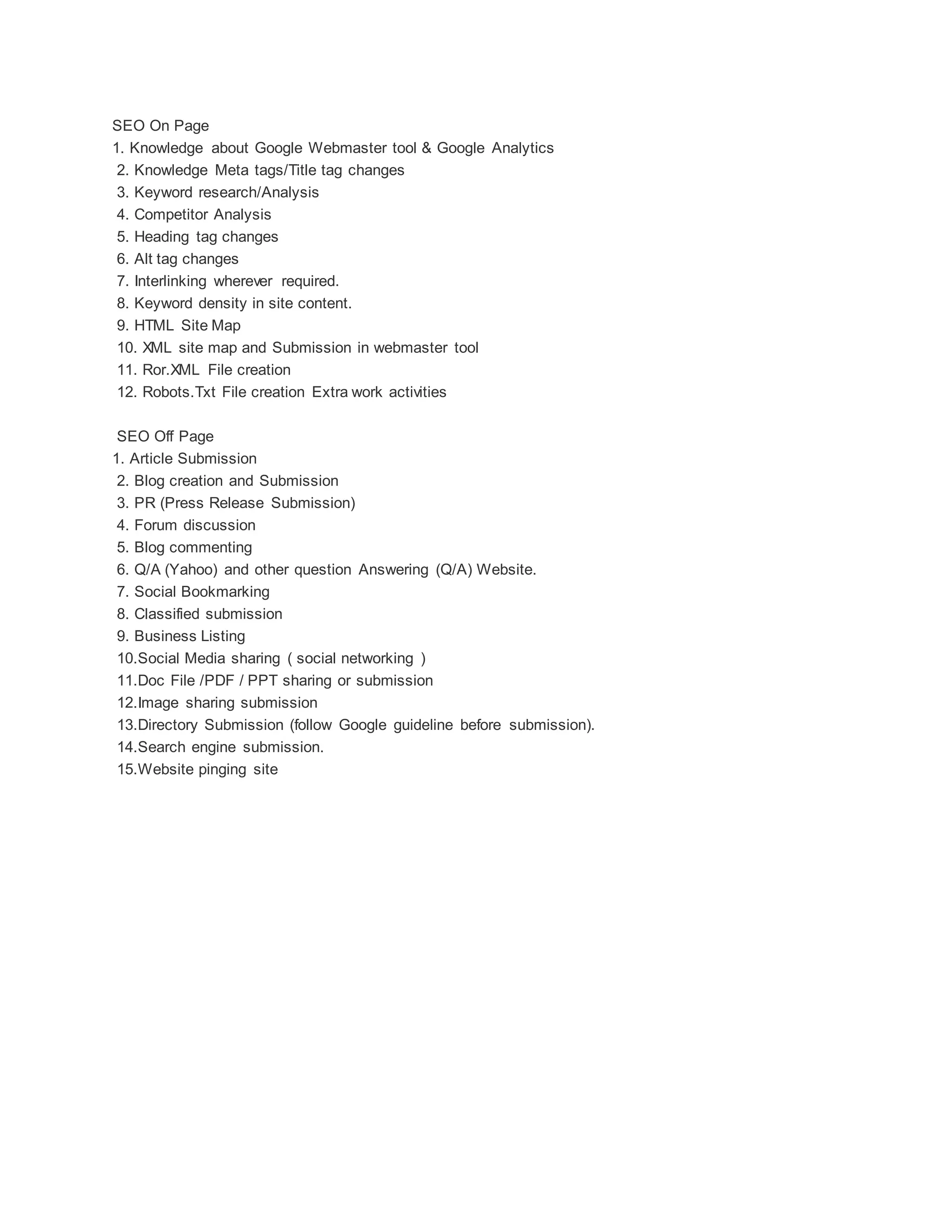 Seo job description | DOCX