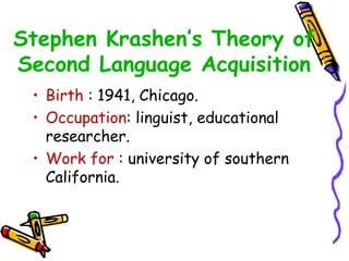 Seond language acquisition third lecture-fourth lecture | PPT