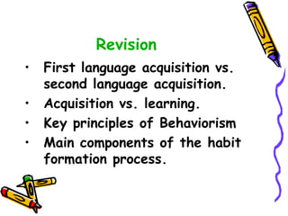 Seond language acquisition third lecture-fourth lecture | PPT