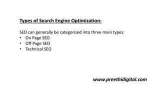Search Engine Optimization and it's types | PPT
