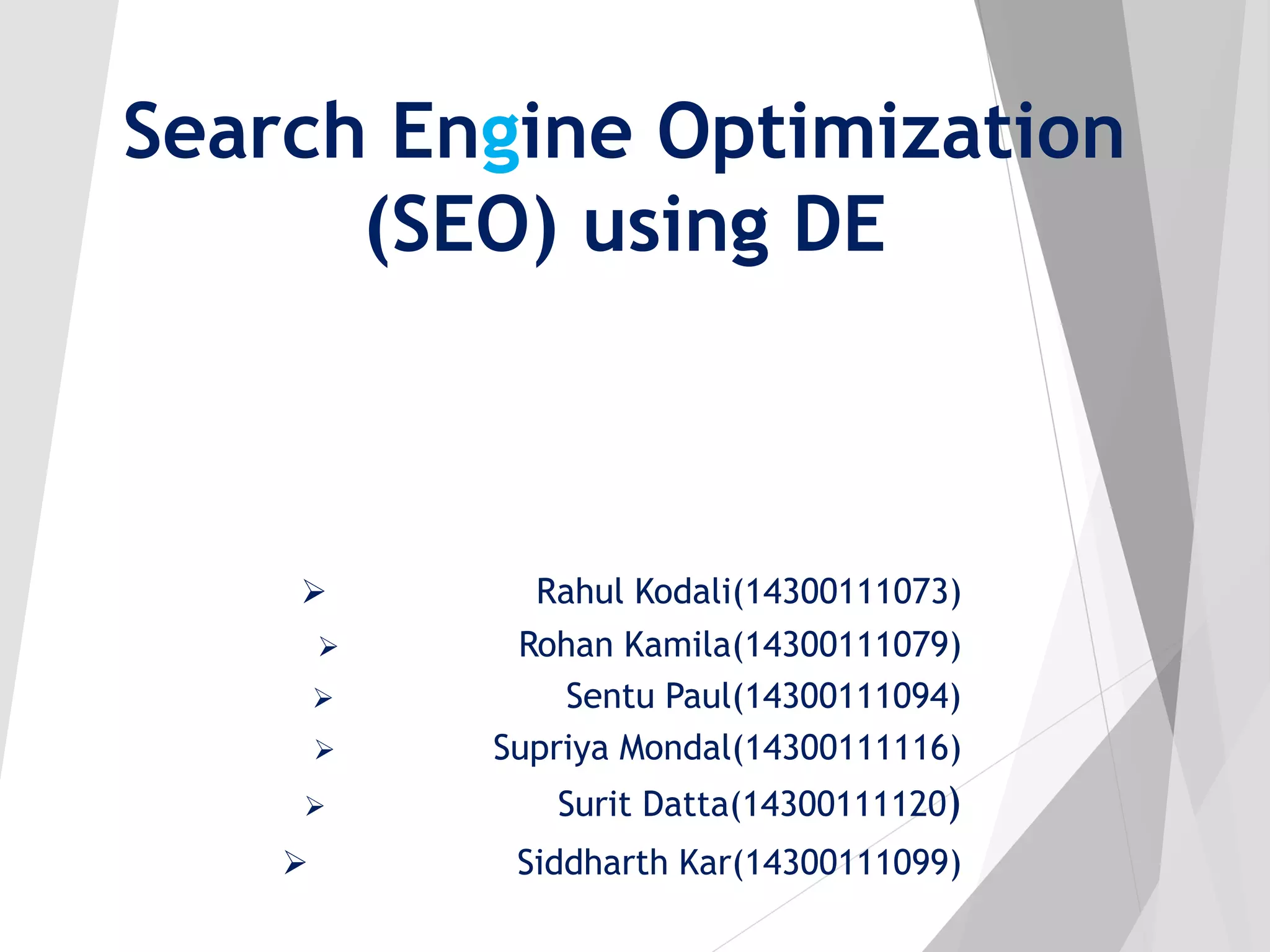 Search Engine Optimization(SEO) | PPT