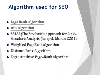 Search Engine Optimization(SEO) | PPT | Free download