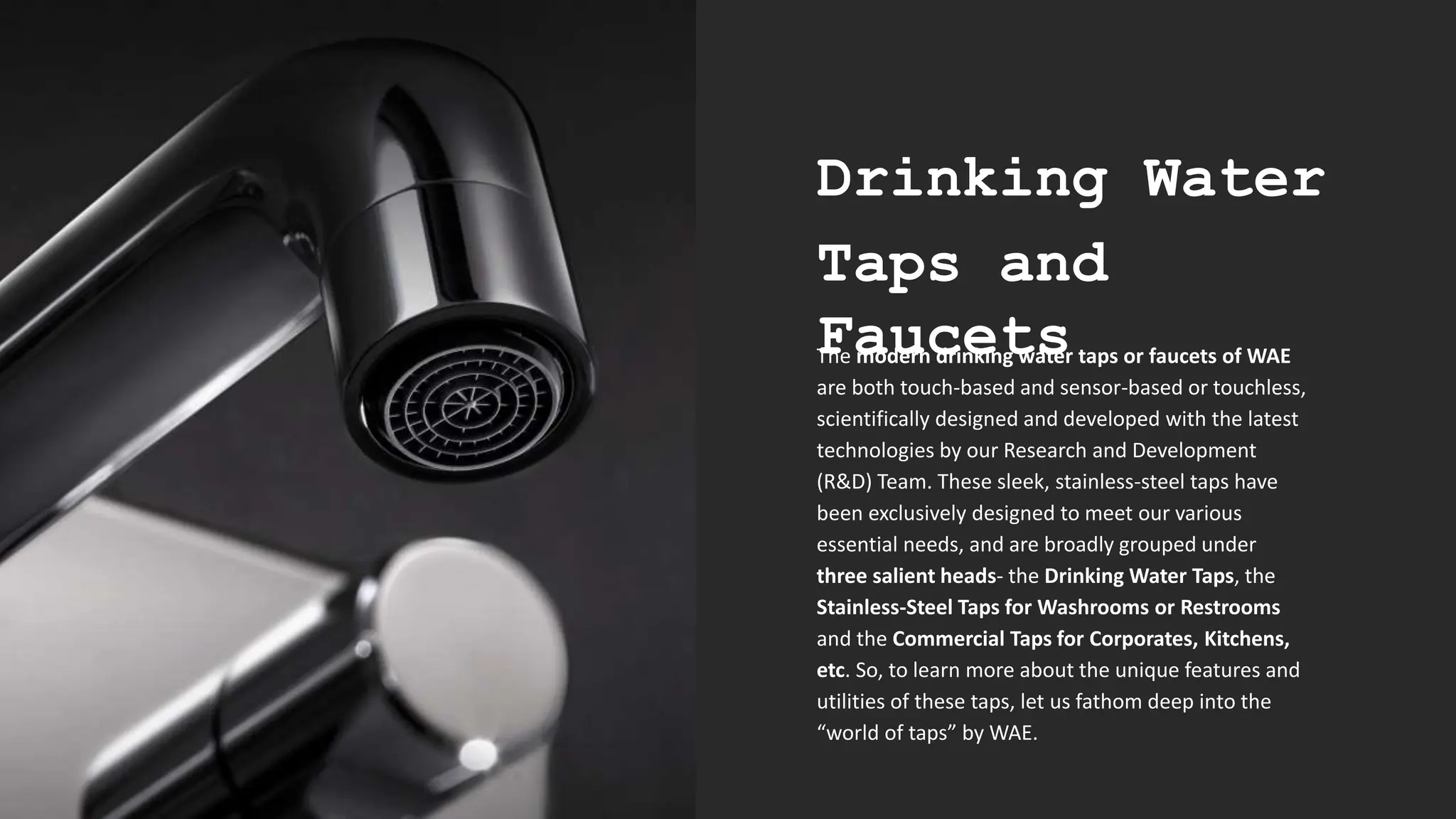 Go for A Premium Range of Drinking Water Taps at WAE! | PPT