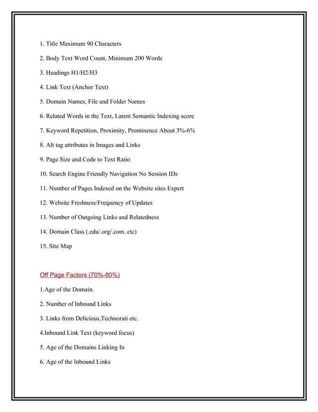 Seo process zinavo | PDF