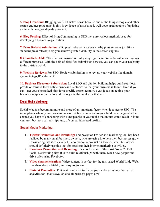 Seo process zinavo | PDF