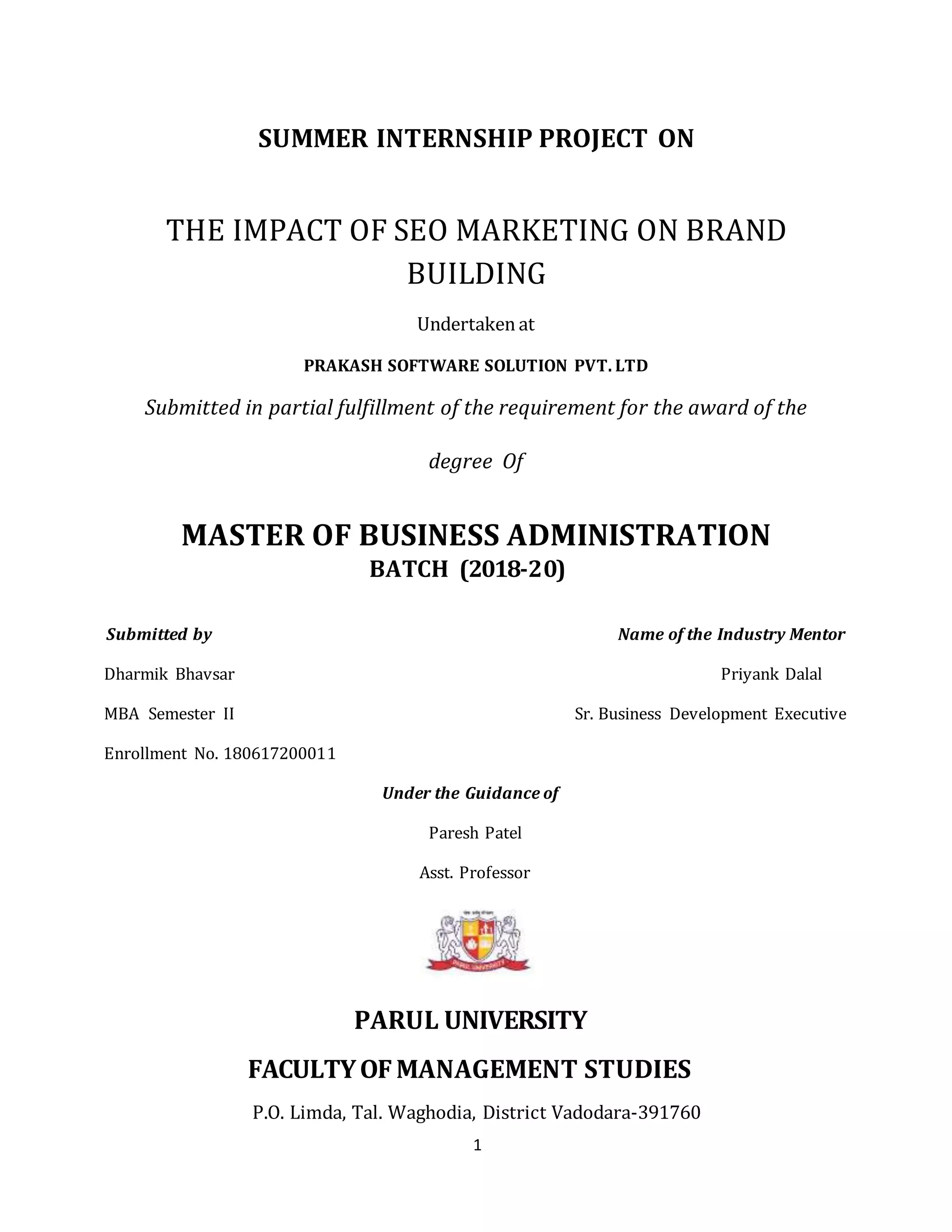 Digital marketing project | PDF