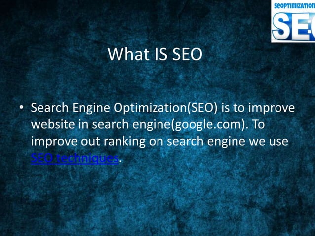 Seo Optimization Techniques | PPT