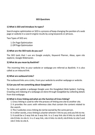 Seo questions | PDF