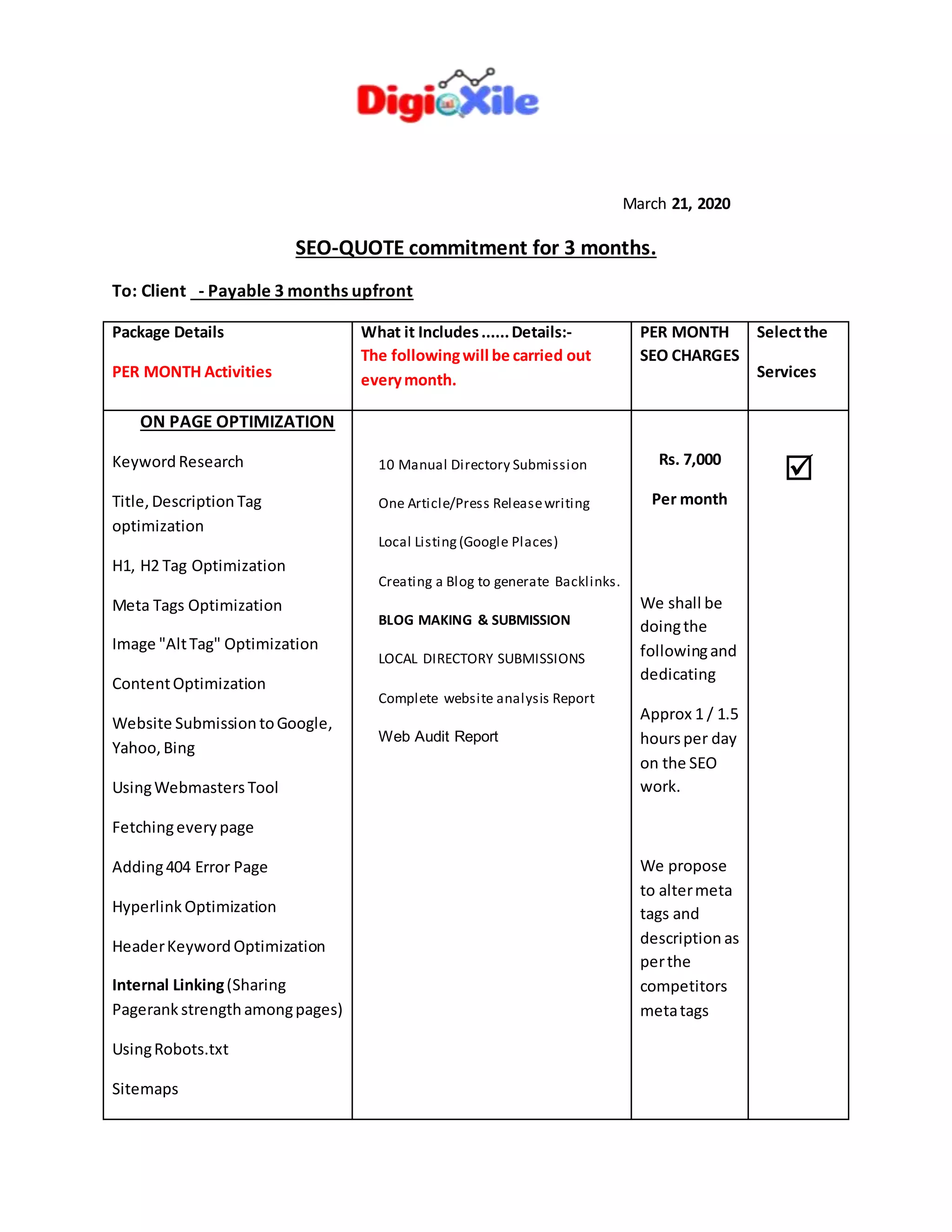 Seo quotation pricing | PDF