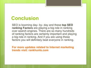Seo ranking factors | PPT