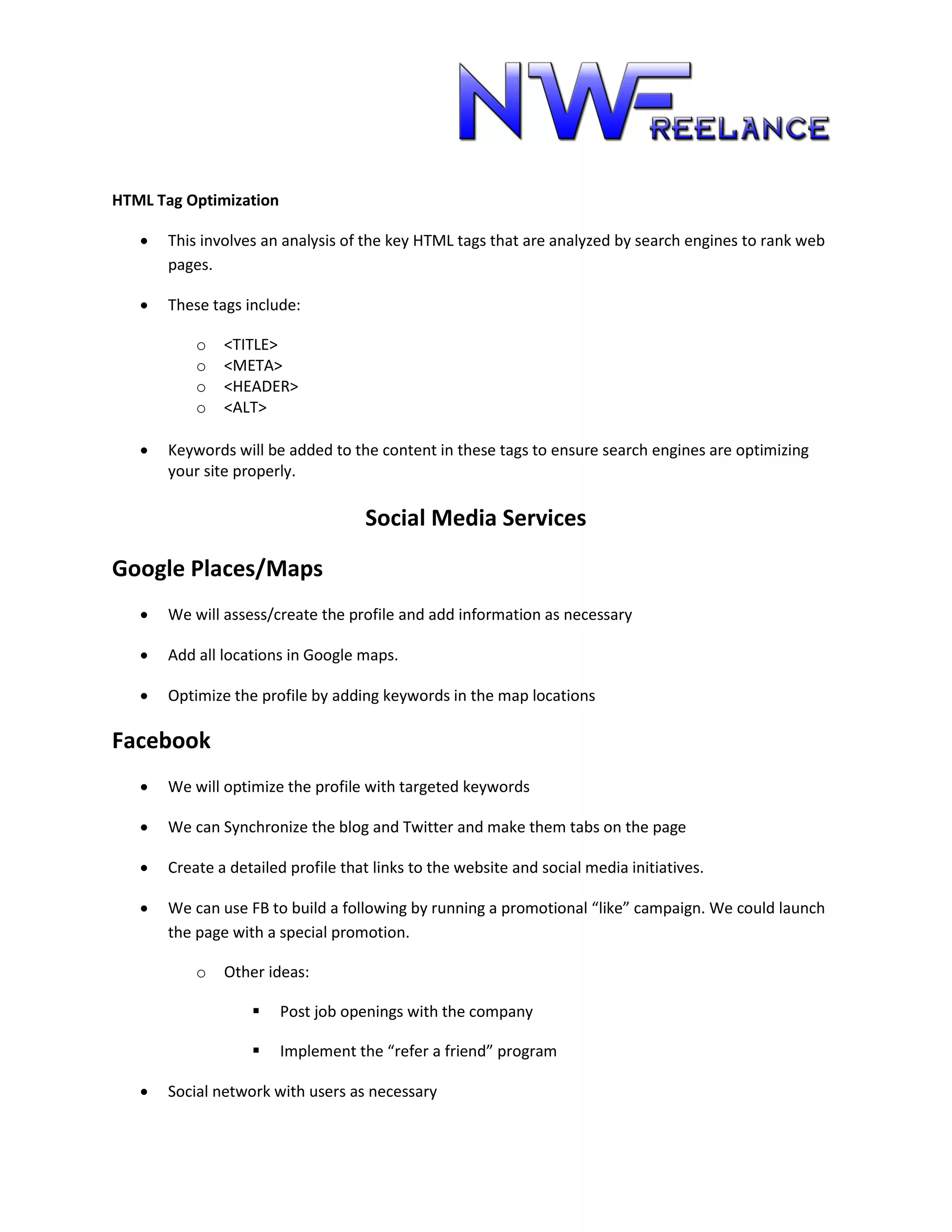 Seo services sample | PDF