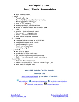 SEO & SMO Strategy, Checklist, Recommendations | PDF