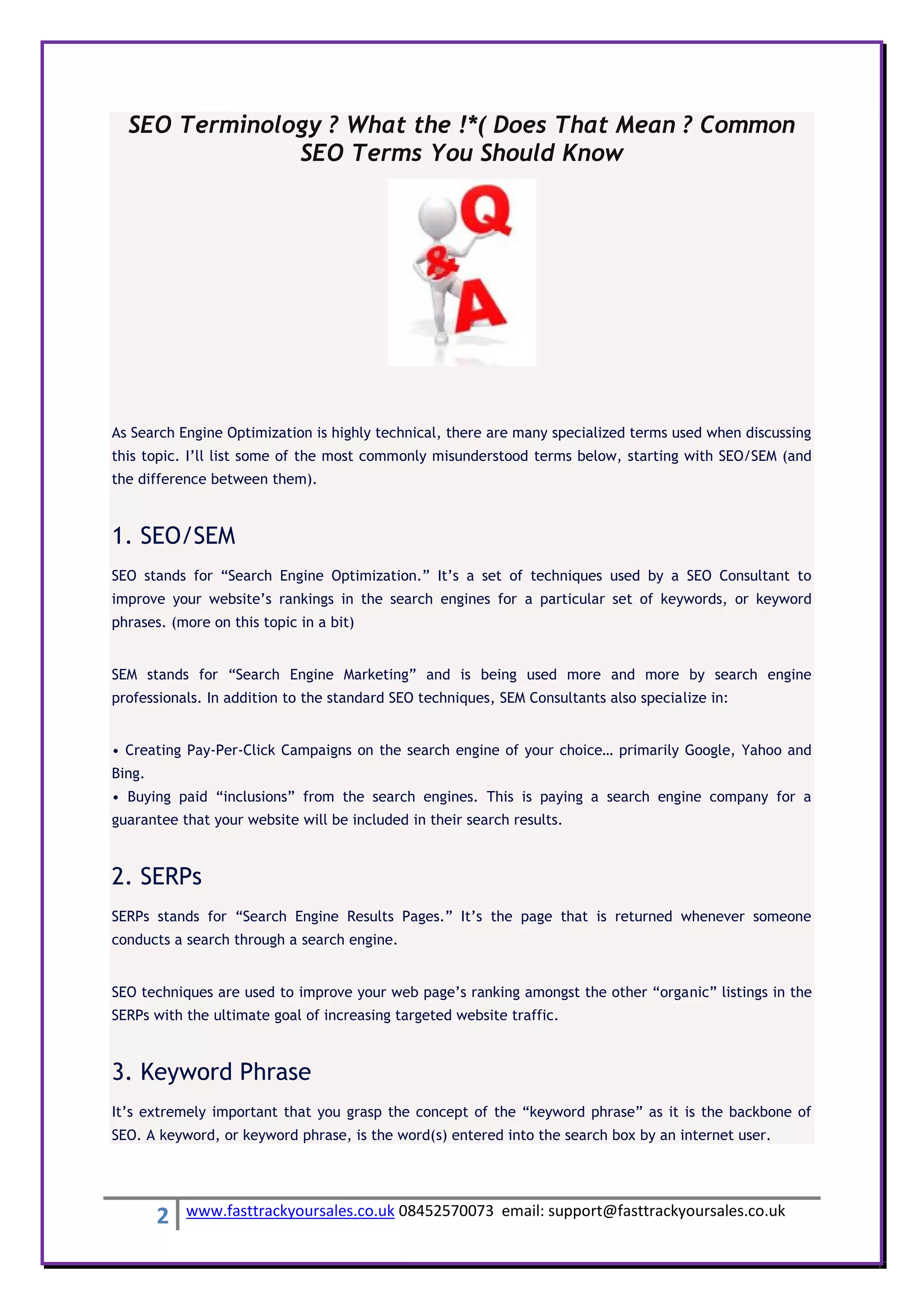 Seo terminology | PDF