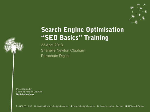 Search Engine Optimisation (SEO) Basics Training - April 2013 | PPT