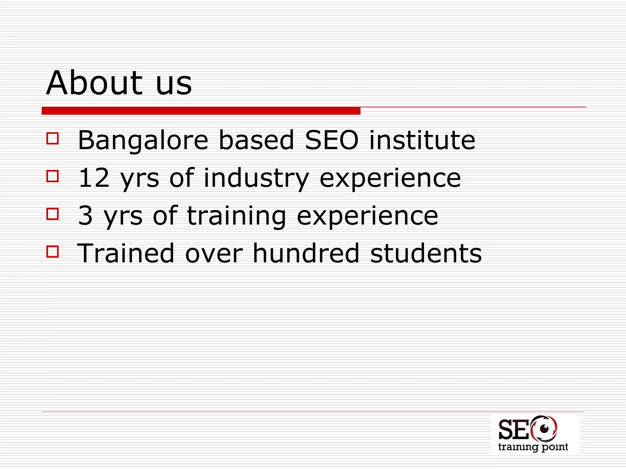 Seo training overview | PPT