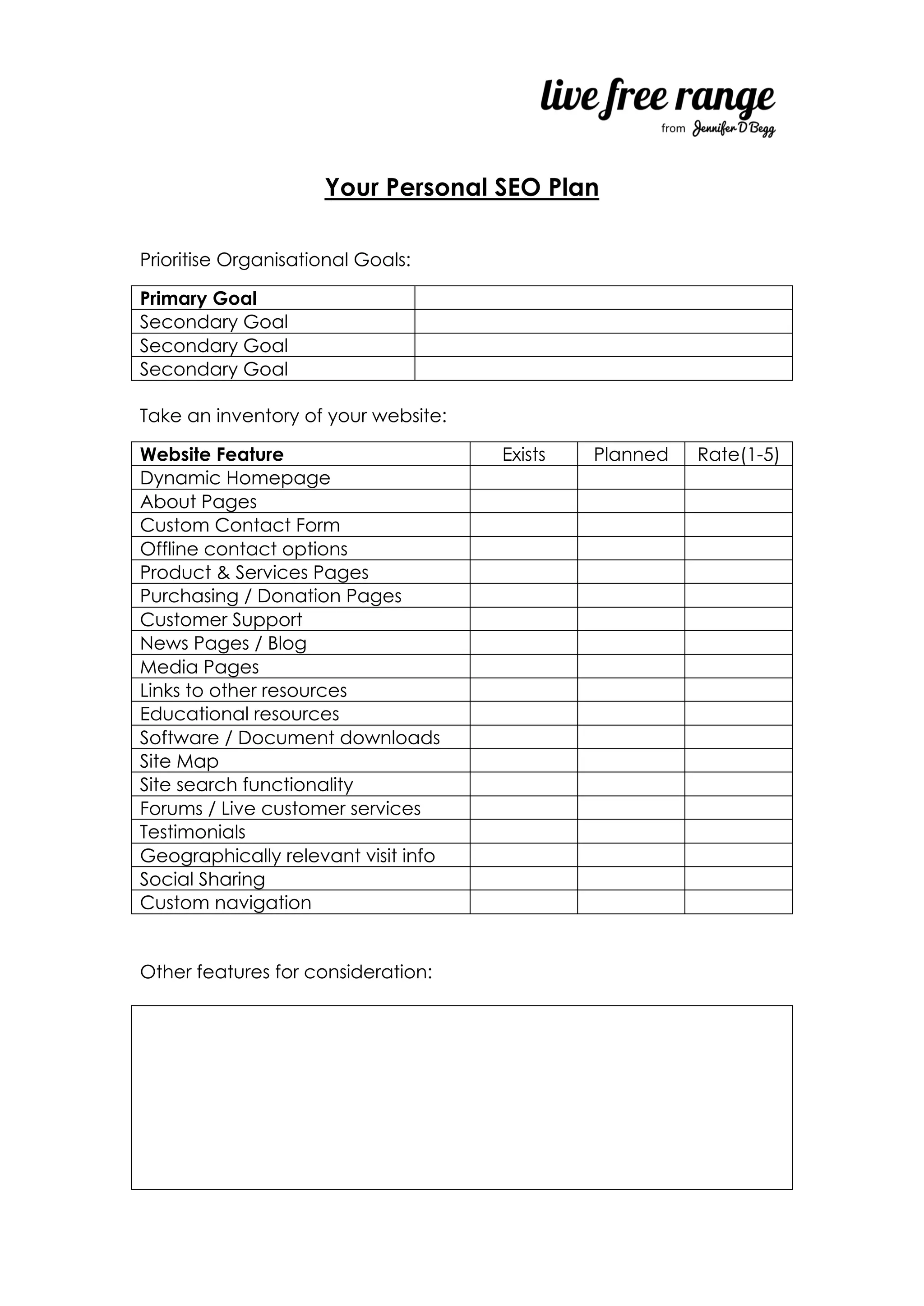 Seo worksheets | PDF