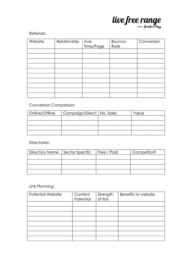 Seo worksheets | PDF