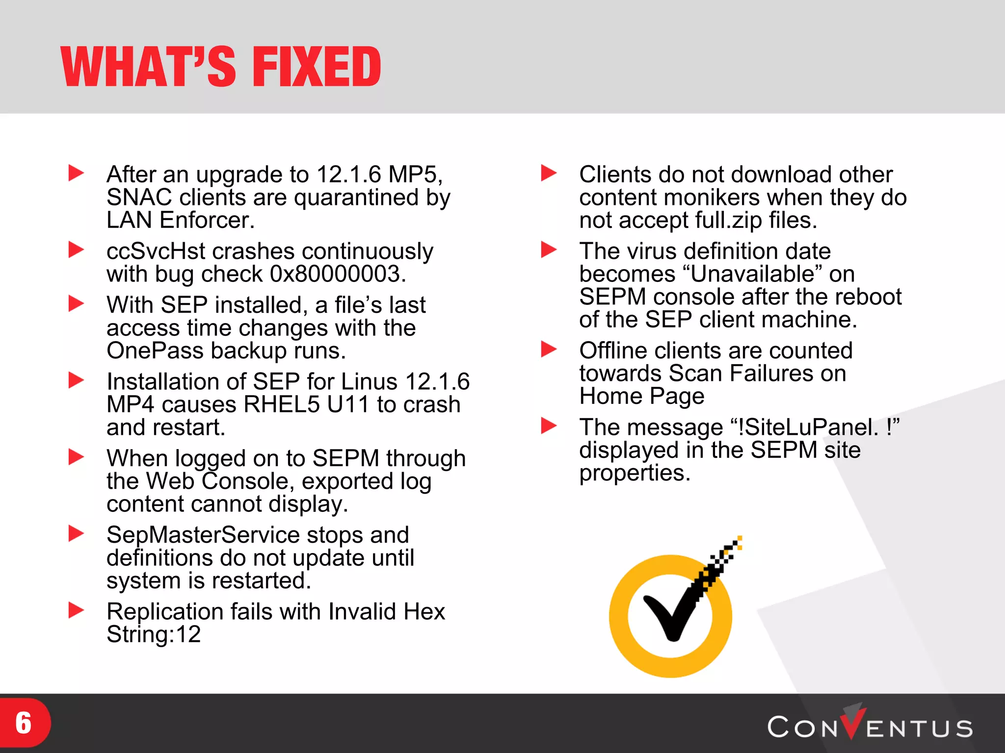 Symantec Endpoint Protection 12.1 RU6 MP6 | PPT | Operating Systems ...