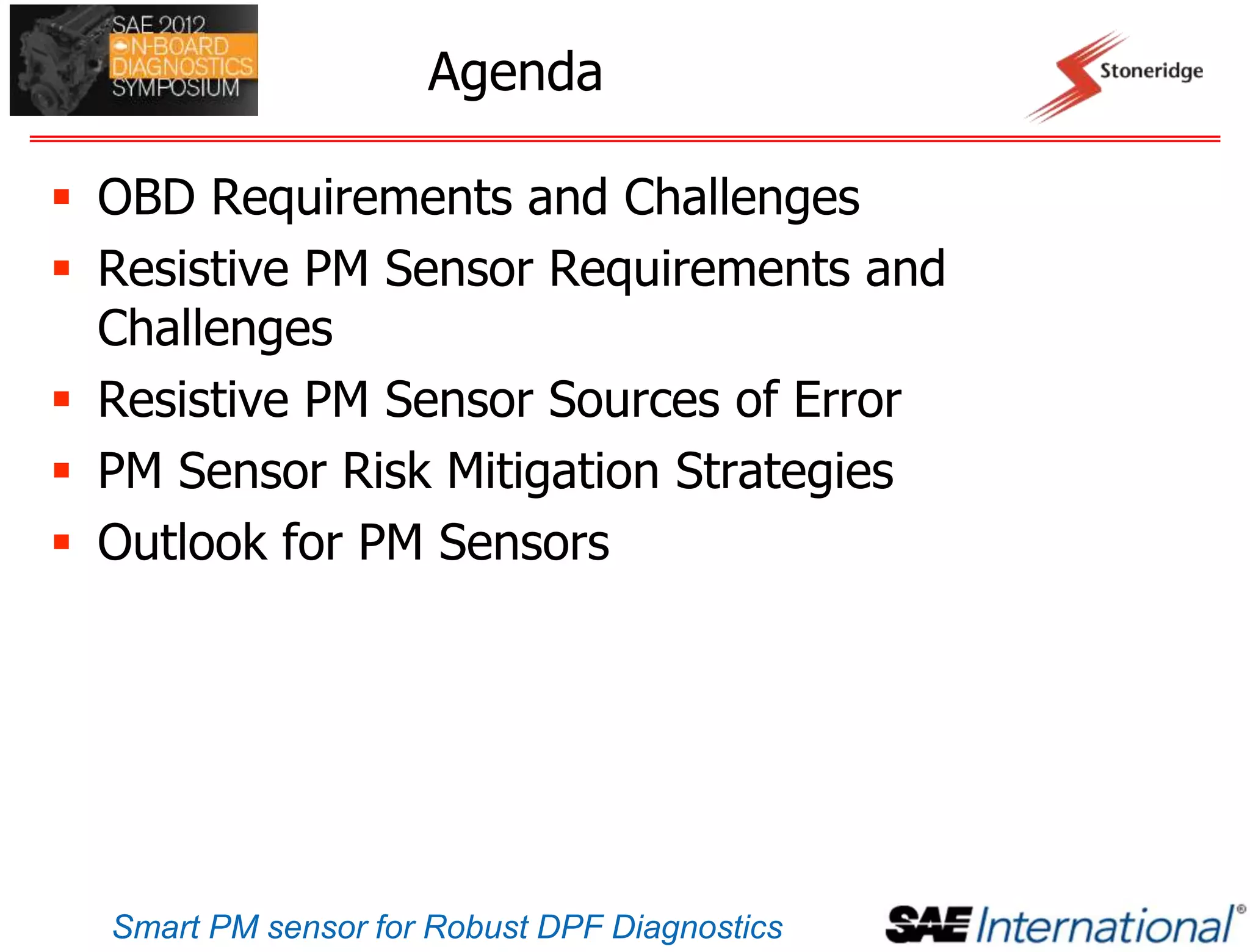 Sep 2012 smart pm sensor for robust dpf diagnostics | PPT