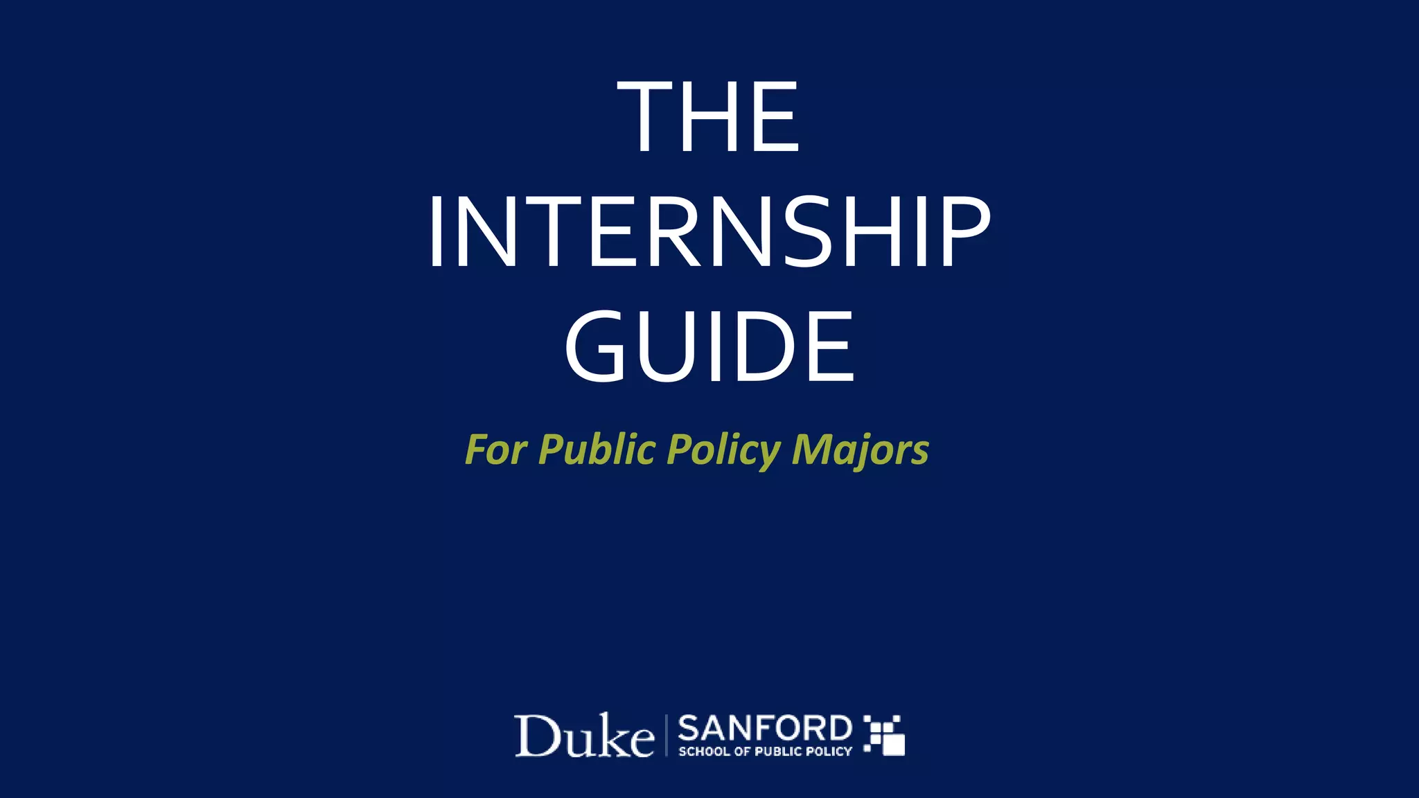 Undergraduate Internship Guide | PPTX