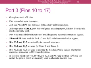SE PAI Unit 5_IO programming in 8051 | PPT