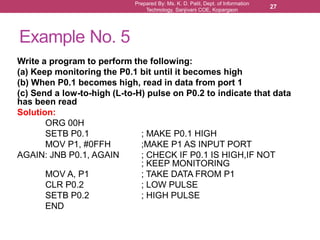SE PAI Unit 5_IO programming in 8051 | PPT