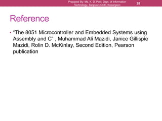 SE PAI Unit 5_IO programming in 8051 | PPT