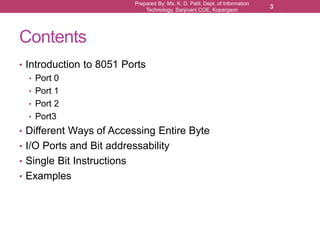 SE PAI Unit 5_IO programming in 8051 | PPT