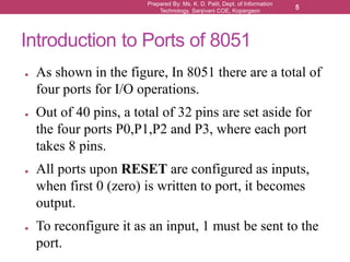 SE PAI Unit 5_IO programming in 8051 | PPT