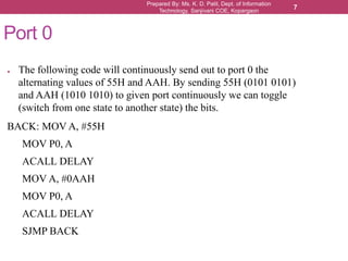 SE PAI Unit 5_IO programming in 8051 | PPT