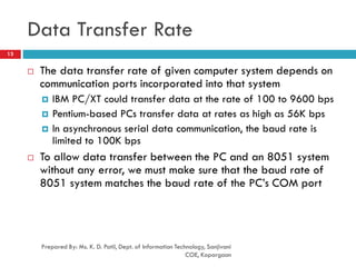 SE PAI Unit 5_Serial Port Programming in 8051 microcontroller_Part 1 | PPT