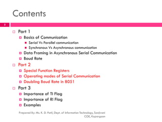SE PAI Unit 5_Serial Port Programming in 8051 microcontroller_Part 2 | PPT