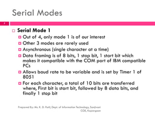 SE PAI Unit 5_Serial Port Programming in 8051 microcontroller_Part 2 | PPT