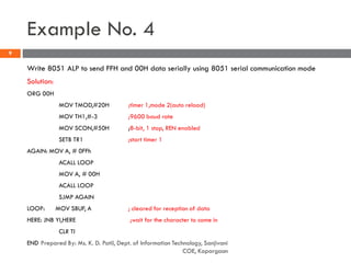 SE PAI Unit 5_Serial Port Programming in 8051 micro controller_Part 3 | PDF