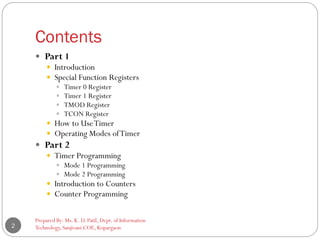 SE PAI Unit 5_Timer Programming in 8051 microcontroller_Part 1 | PPT