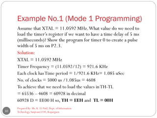 SE PAI Unit 5_Timer Programming in 8051 microcontroller_Part 2 | PPT