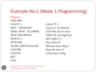 SE PAI Unit 5_Timer Programming in 8051 microcontroller_Part 2 | PPT
