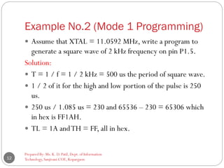 SE PAI Unit 5_Timer Programming in 8051 microcontroller_Part 2 | PPT