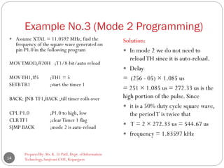 SE PAI Unit 5_Timer Programming in 8051 microcontroller_Part 2 | PPT