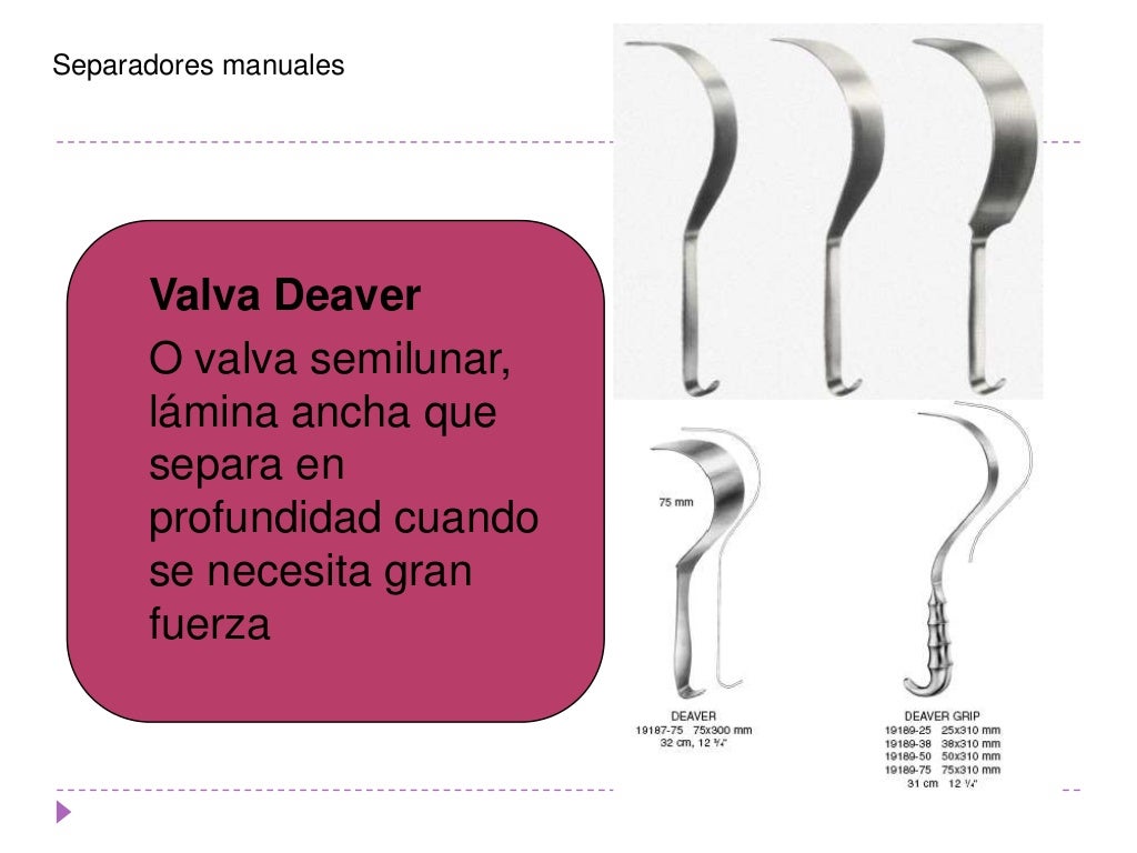Cirugia: Tipos de Separadores