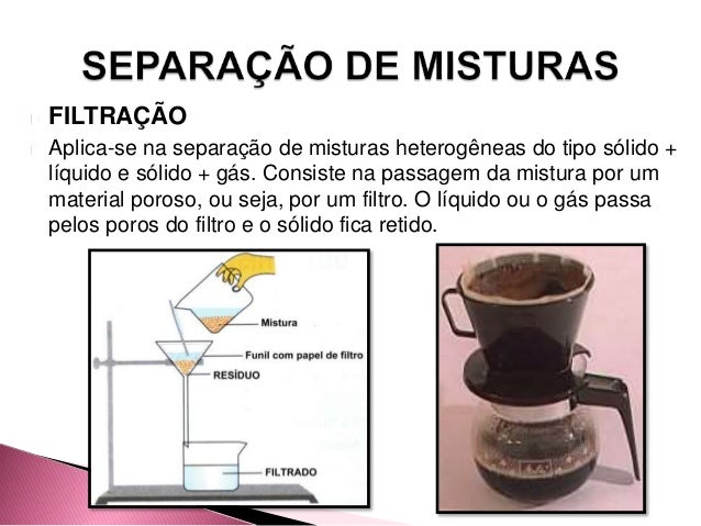 Separação de misturas aula para o ensino fundamental